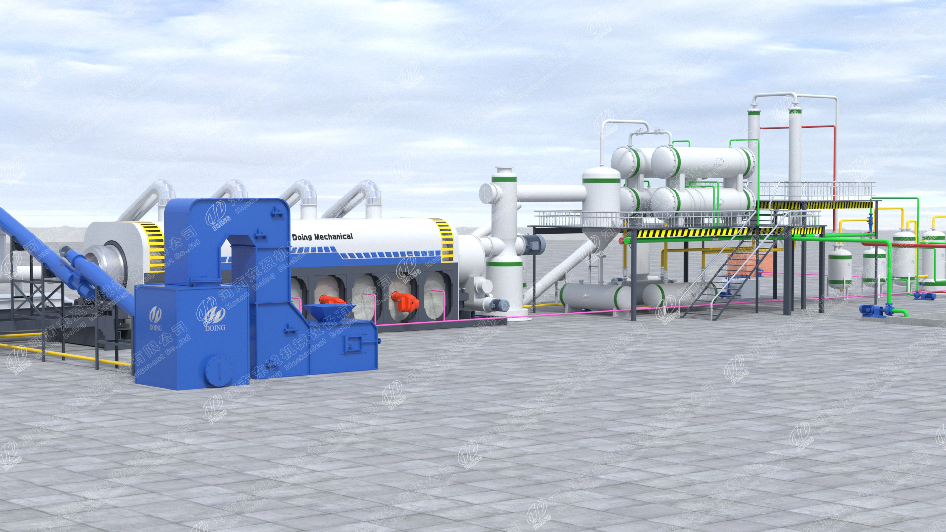 Fully continuous waste tyres pyrolysis plant recycling tires to fuel oil automatically ...
